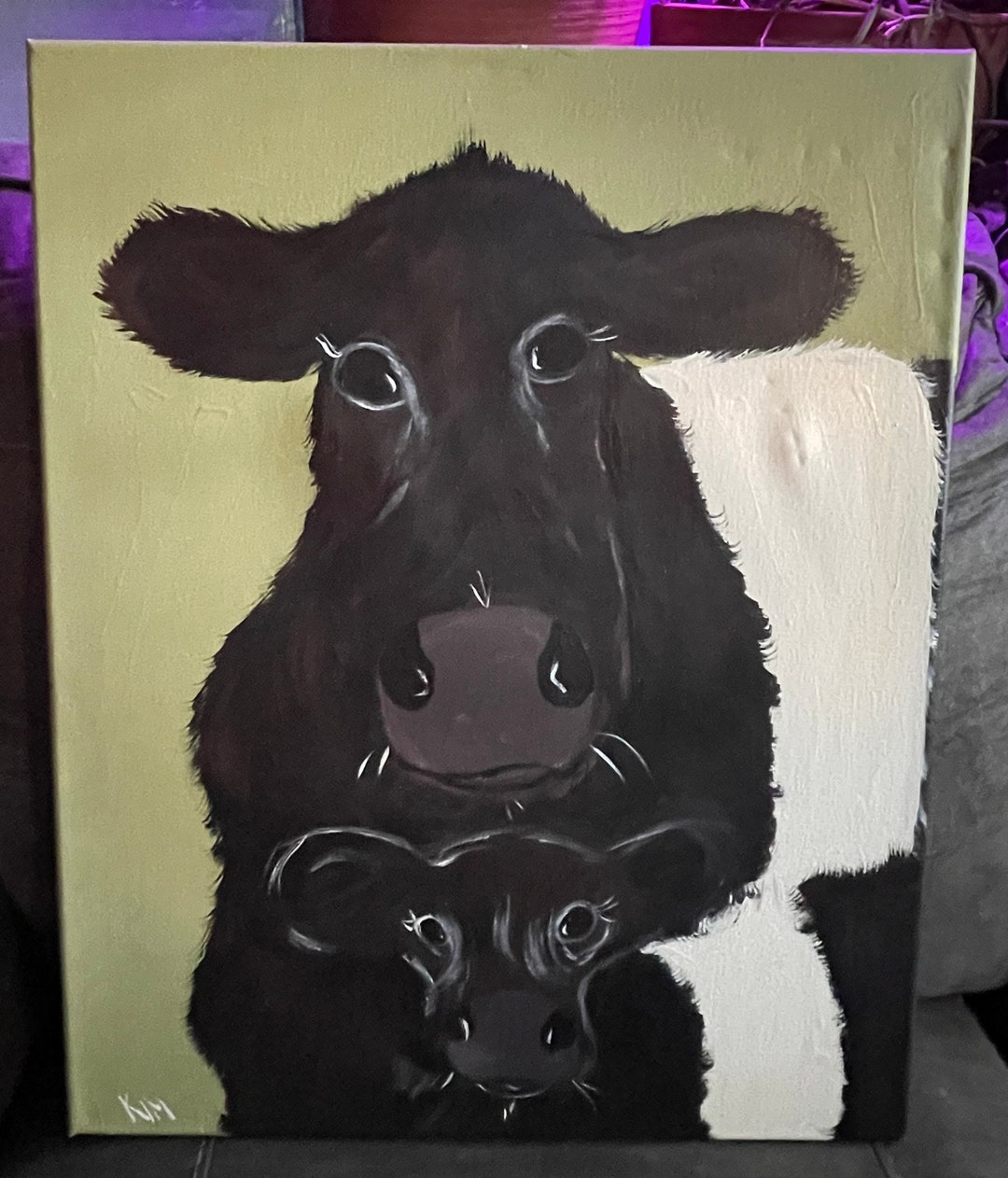 Belted Galloway Cow Painting (oreo Cattle) - Etsy