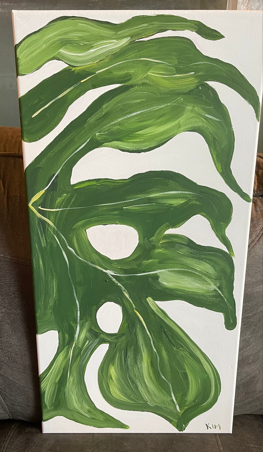 Monstera Leaf Painting - Etsy