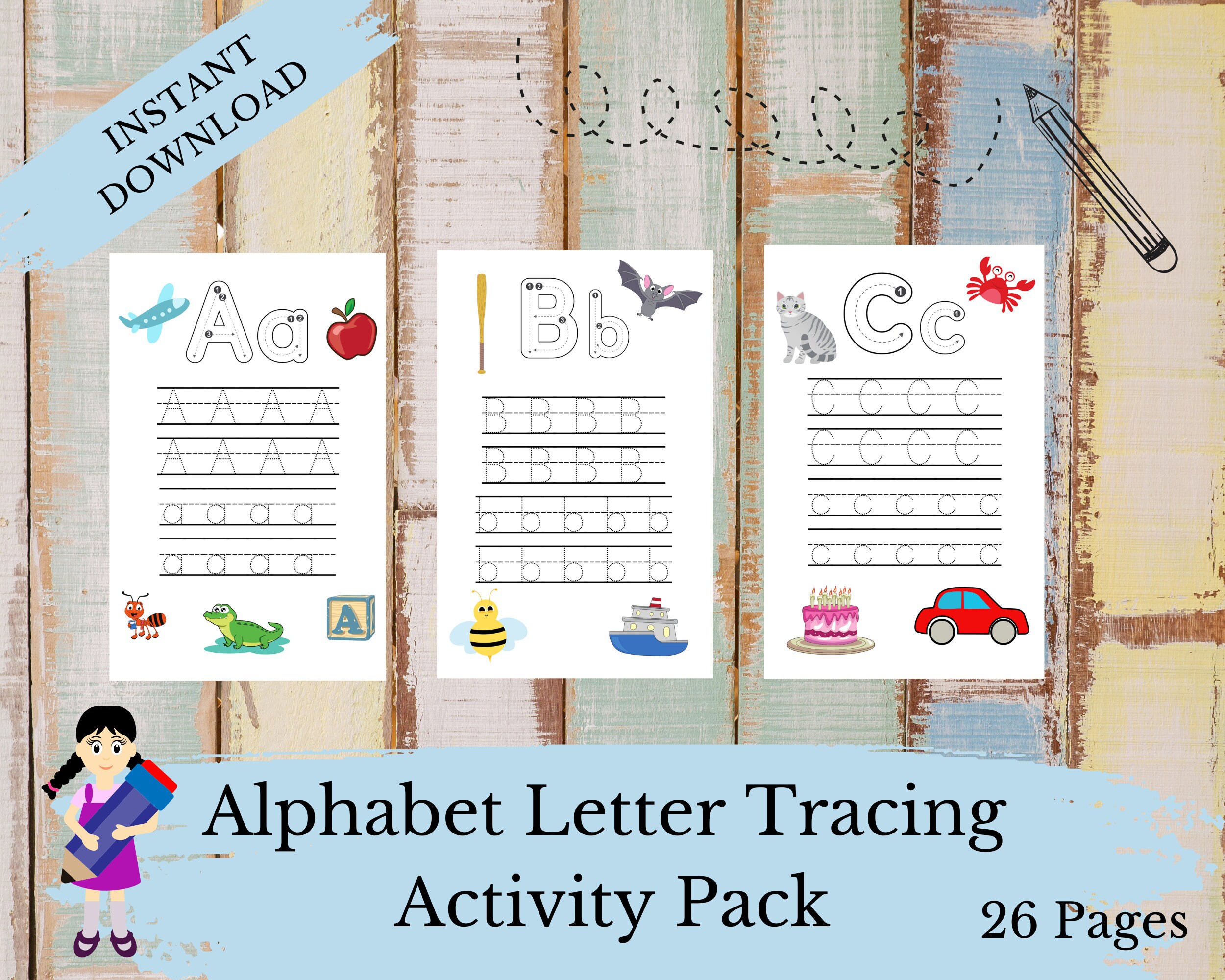 Alphabet Tracing Worksheets, Letter Writing Practice, Handwriting ...