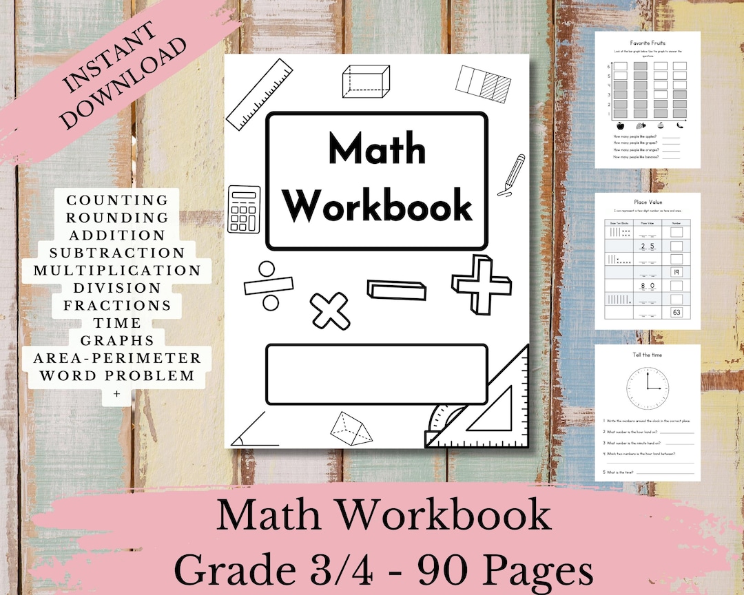 Grade 3-4 Math Workbook – Addition, Division, Multiplication (PDF ...