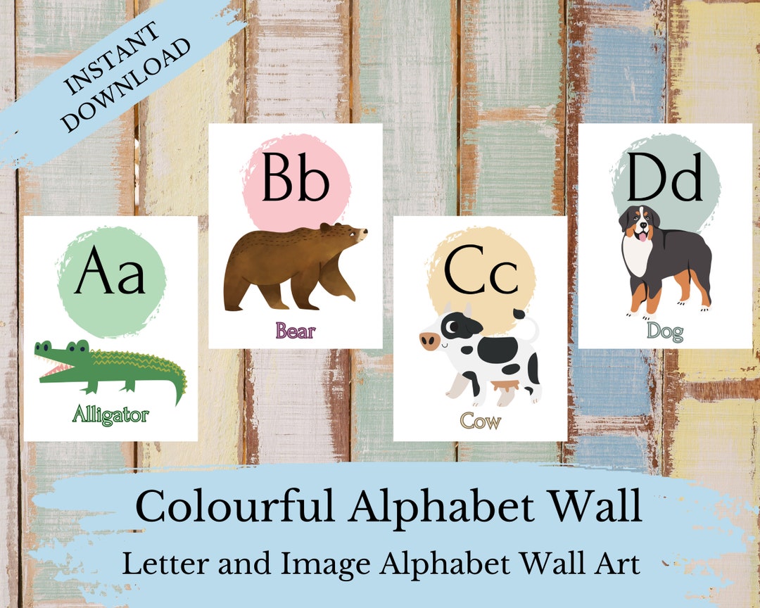 Printable Alphabet Posters, Classroom Decor, Letter and Picture ...