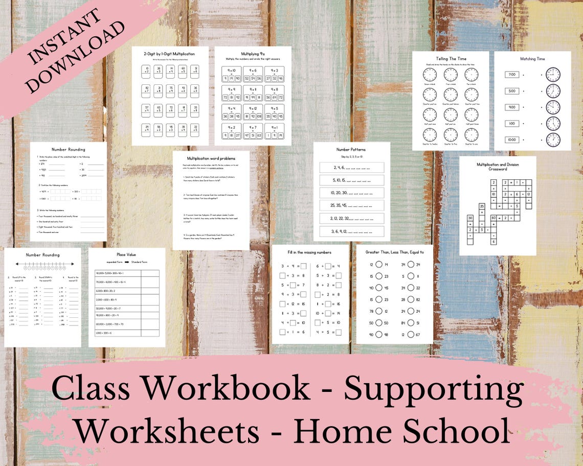 Grade 3-4 Math Workbook – Addition, Division, Multiplication (PDF ...