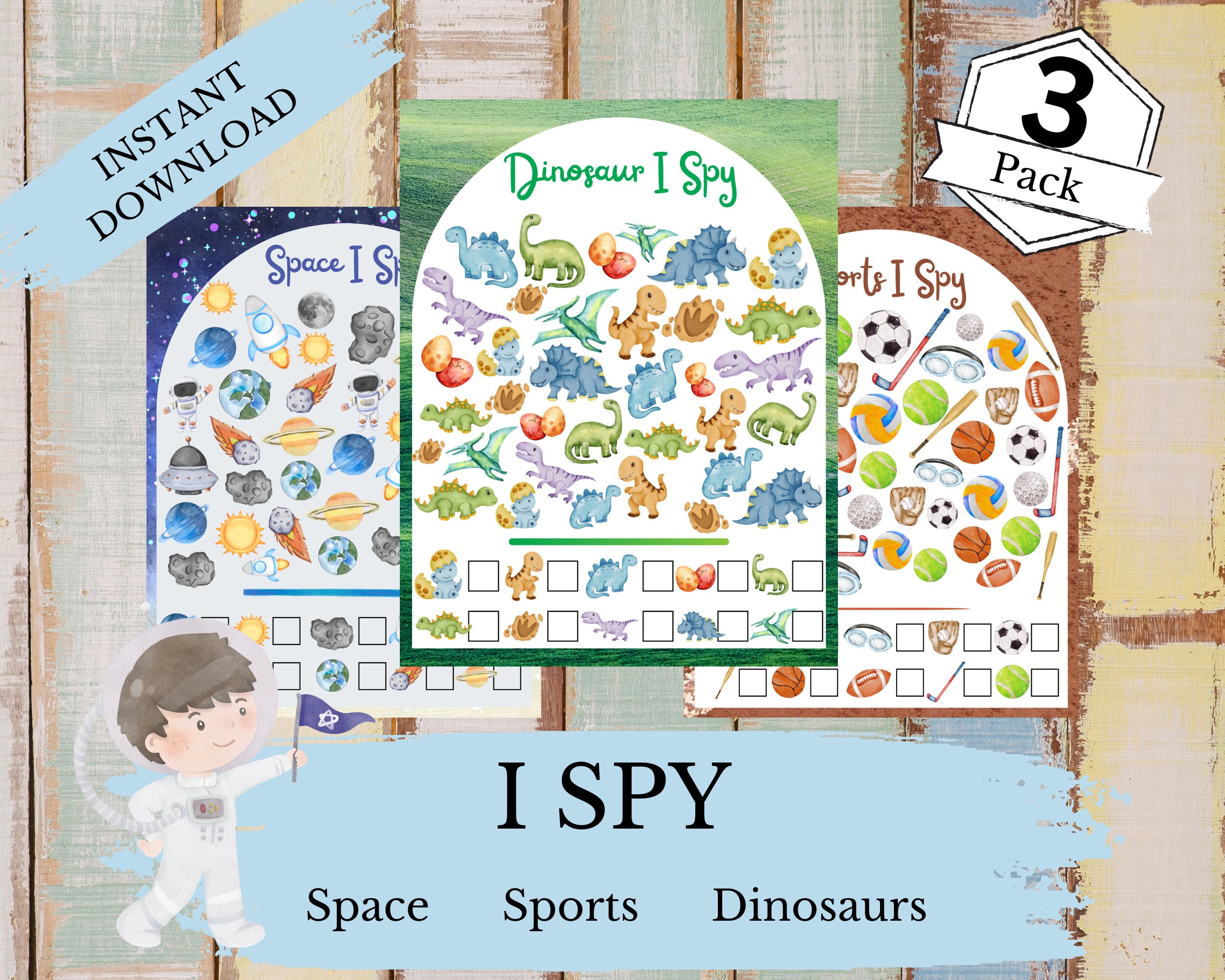 I SPY Counting Activity Sheets Bundle, Printable Game, for Kids ...