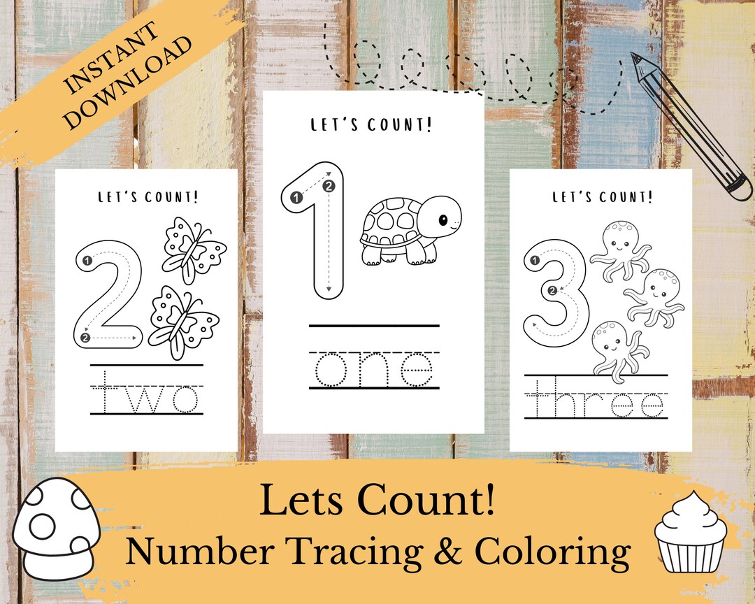 Numbers 1-10 Coloring & Tracing Fun Pack for Ages 3-6 | Printable ...