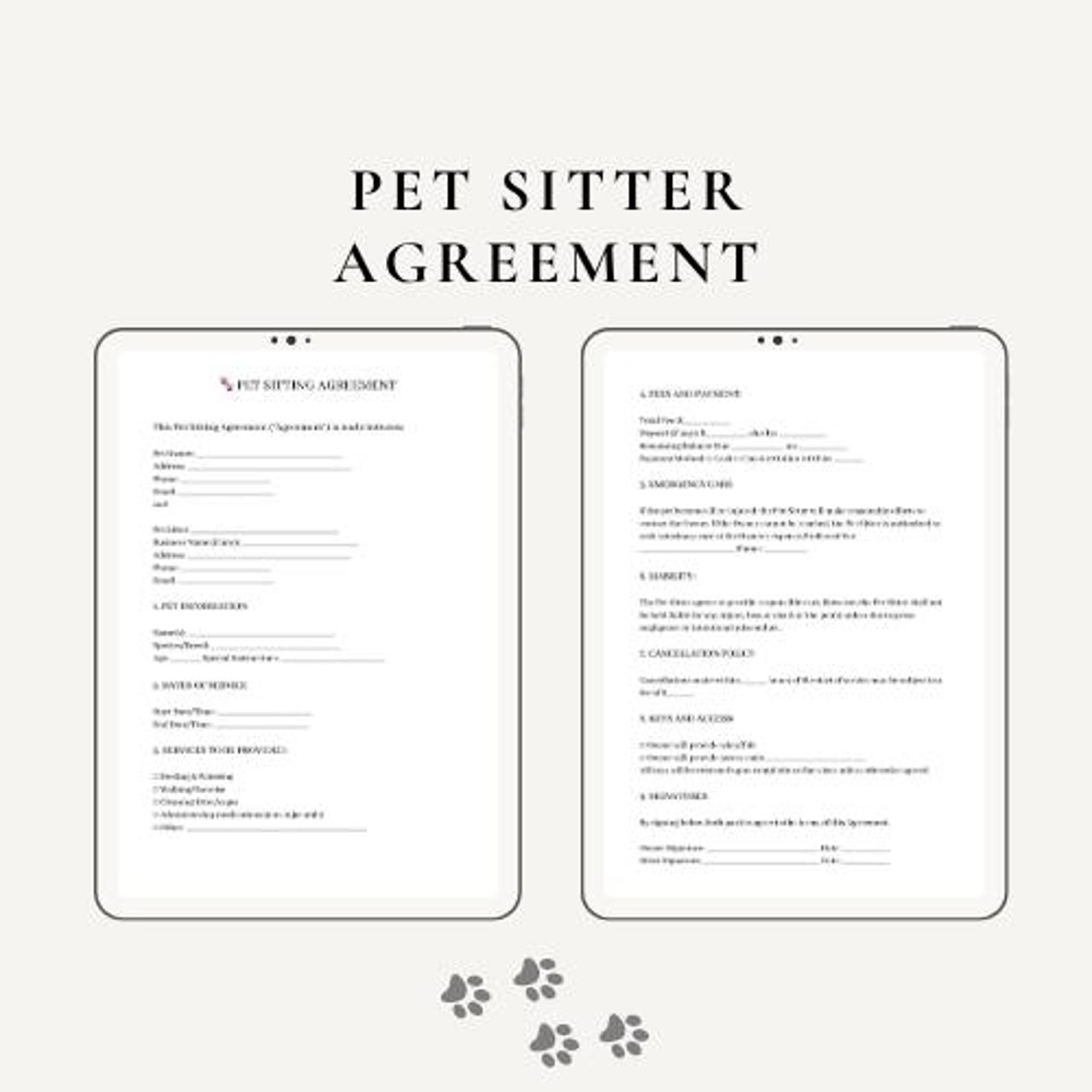 Editable Pet Sitter Forms Bundle | House, Pet, and Personal Info ...