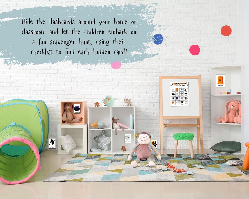 Halloween Flashcards With Scavenger Hunt – 16 Cards for Kids ...