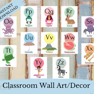 Printable Alphabet Posters, Classroom Decor, Letter and Picture ...