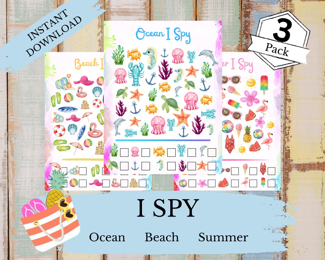 I SPY Counting Activity Sheets Bundle, Printable Game, Summer Activity ...
