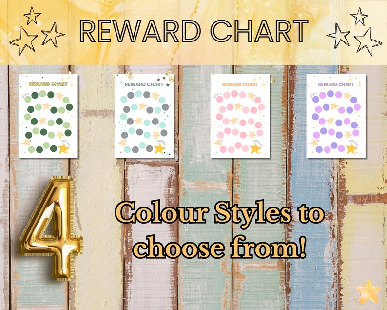 Editable Reward Chart for Kids | Printable Behaviour Chart | 4 Color ...