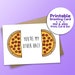 Printable Pizza Love Greeting Card, Cute Food Card, Pizza Chef Card ...