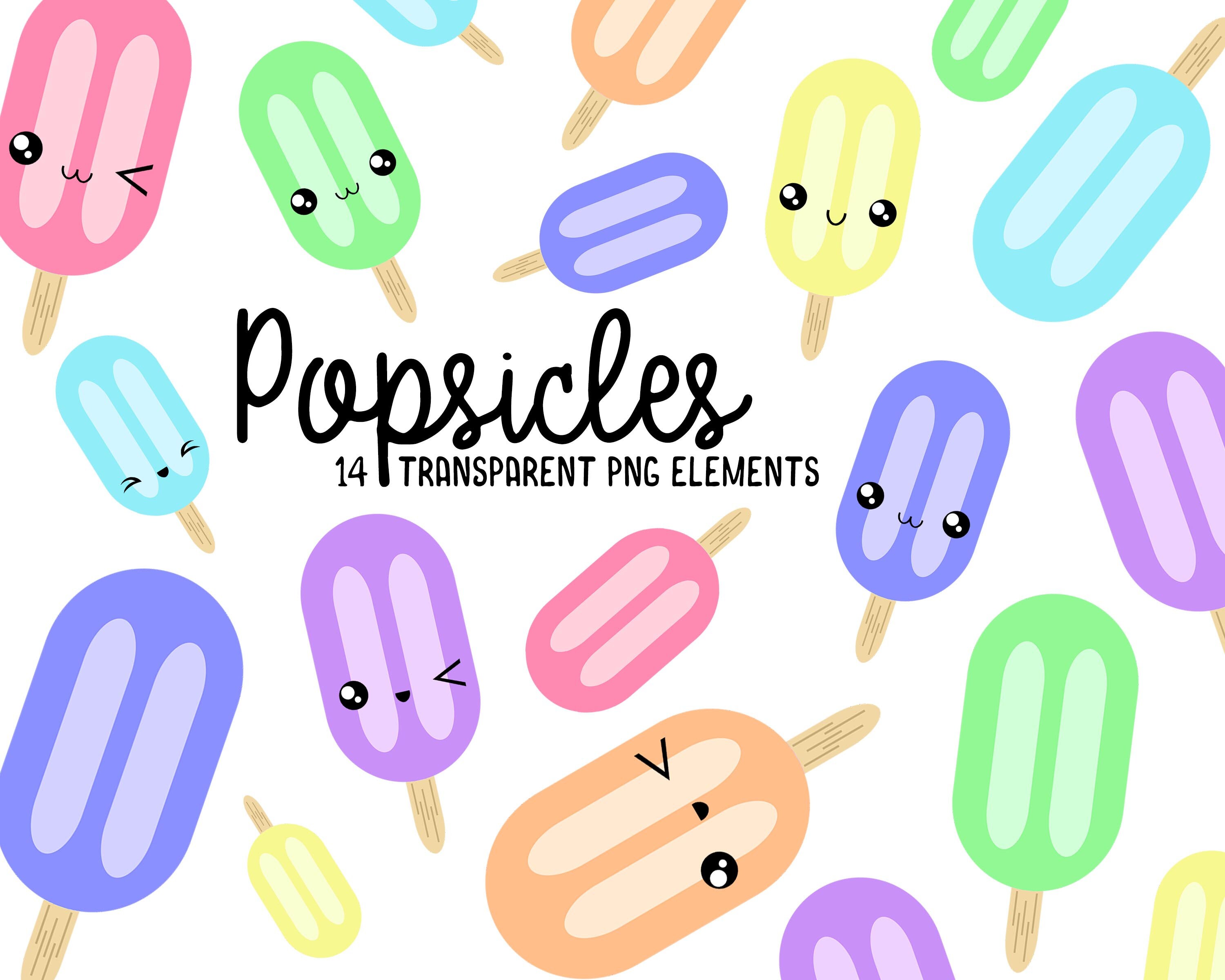 Popsicle Clipart Ice Cream Graphics Cute Kawaii Clipart - Etsy Canada