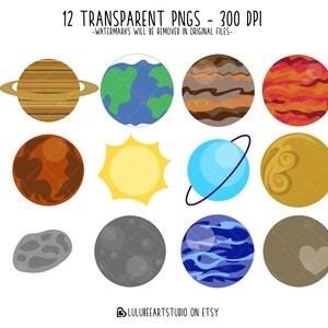 Solar System Clipart Set, Planet Graphics, Astronomy Educational Clip ...