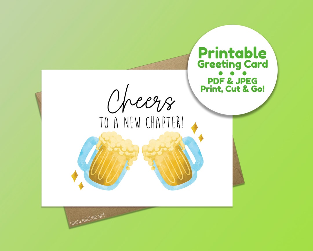 Printable Congratulations Greeting Card, Celebratory Drinks Card ...