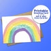 Printable Watercolor Rainbow Congratulation Greeting Card, Colorful ...