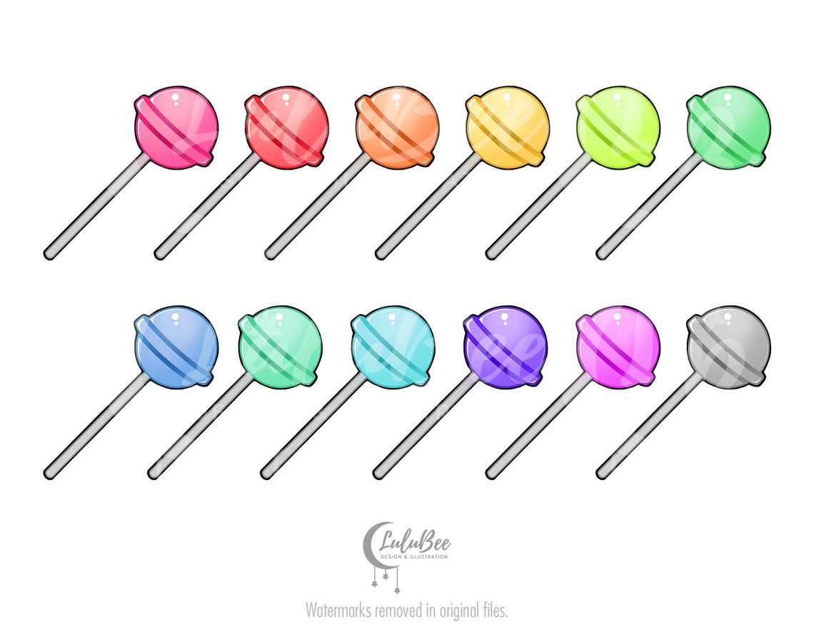 Candy Suckers Clipart Candy Graphics Lollipop Clipart Lolly - Etsy