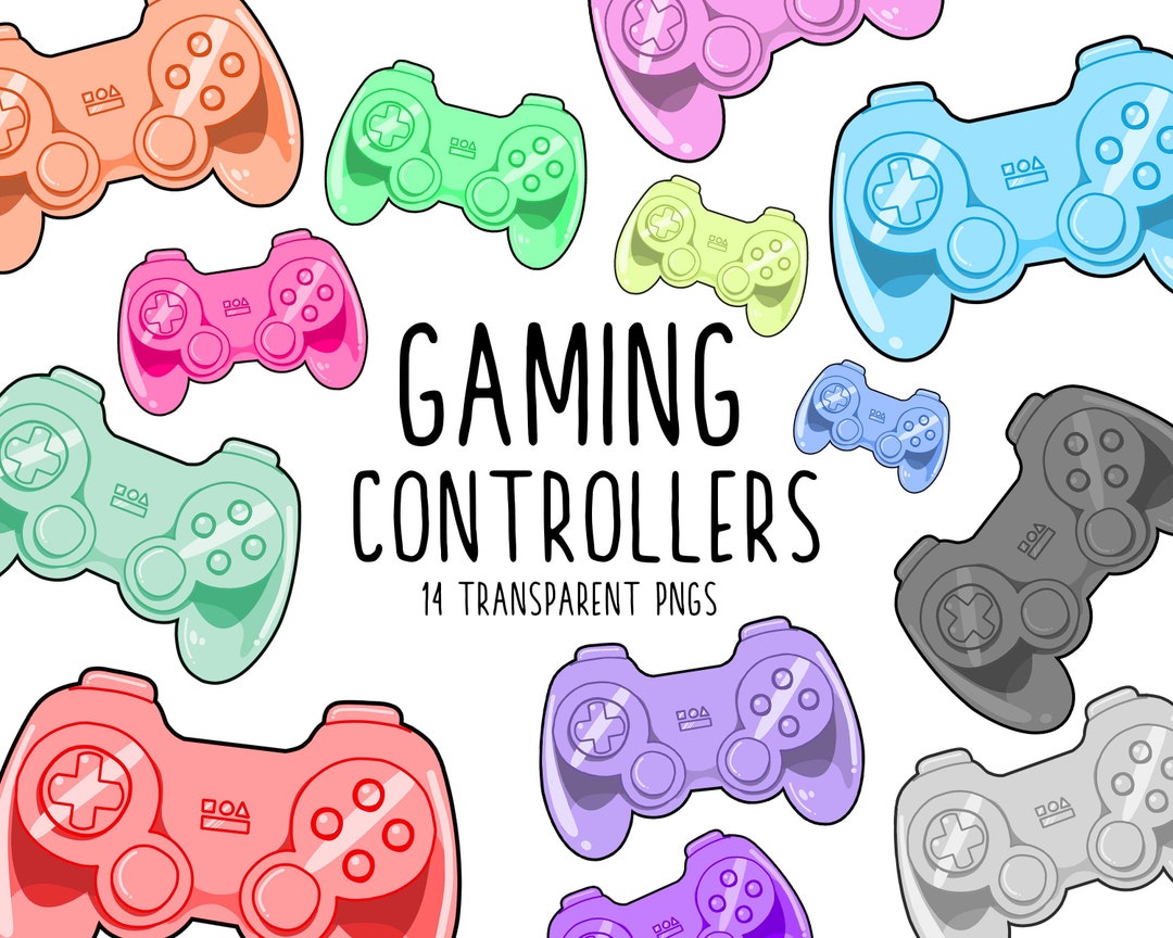 Game Controllers Clipart Set, Console Game Graphics, Gamer Clipart ...