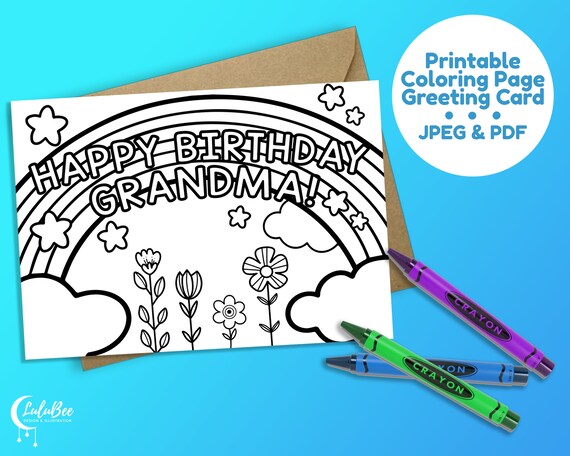 Happy Birthday Grandma Coloring Pages