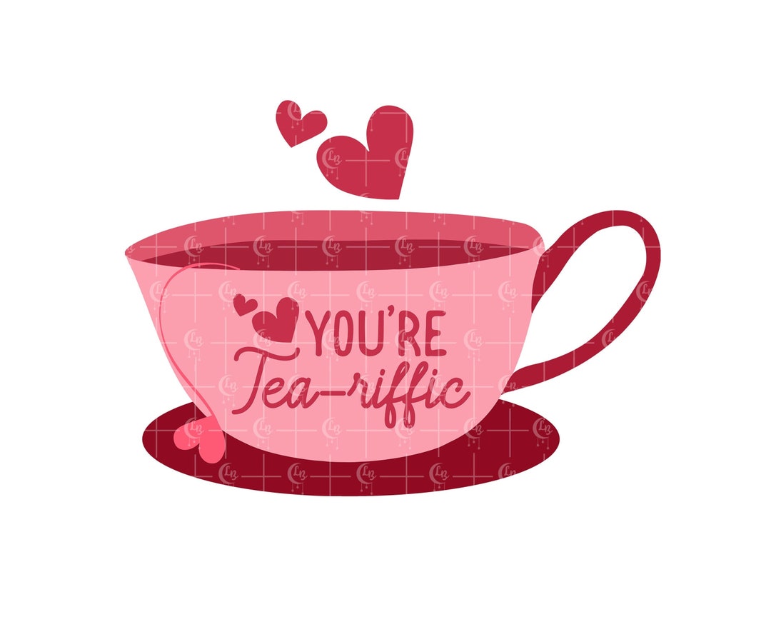 Tea-riffic Tea Pun Graphic, Valentine Instant Download, Tea Pun Clipart ...