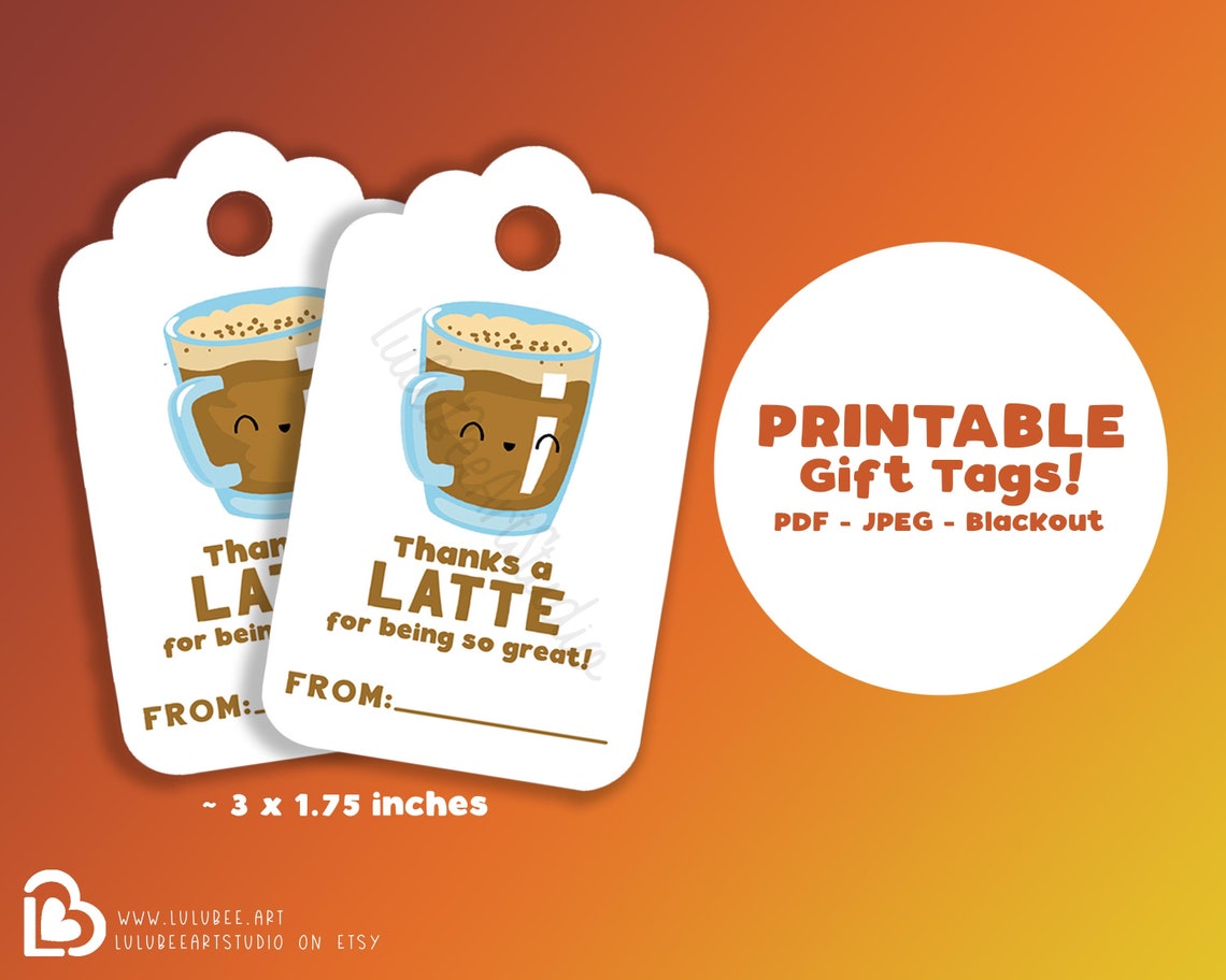 Printable Thank You Gift Tags Coffee Pun Thanks Tag - Etsy