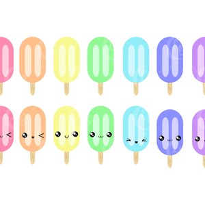 Popsicle Clipart, Ice Cream Graphics, Cute Kawaii Clipart, Summer ...