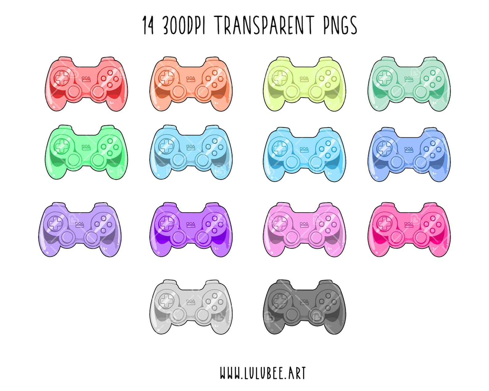 Game Controllers Clipart Set Console Game Graphics Gamer - Etsy