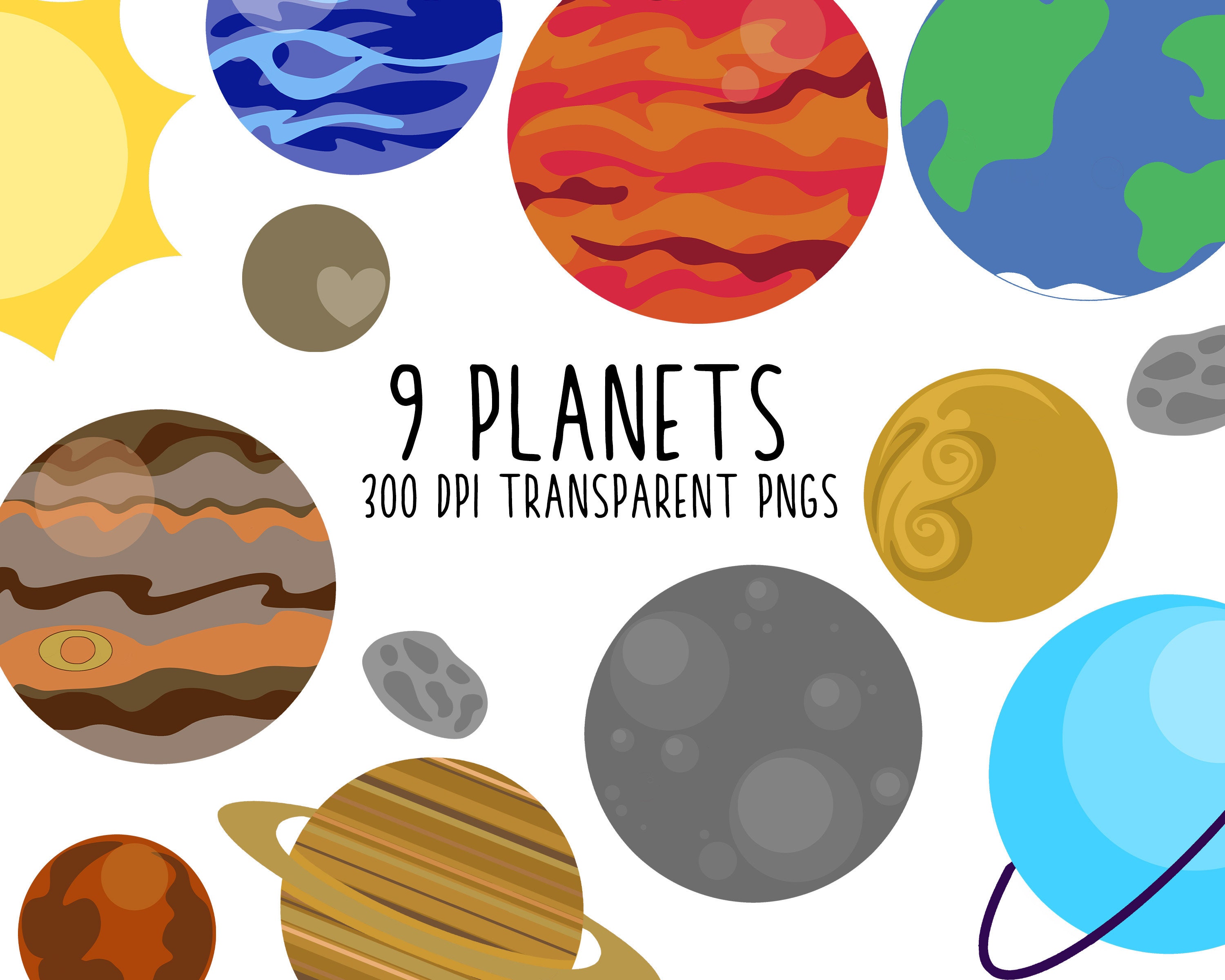 The 9 Planets Clip Art