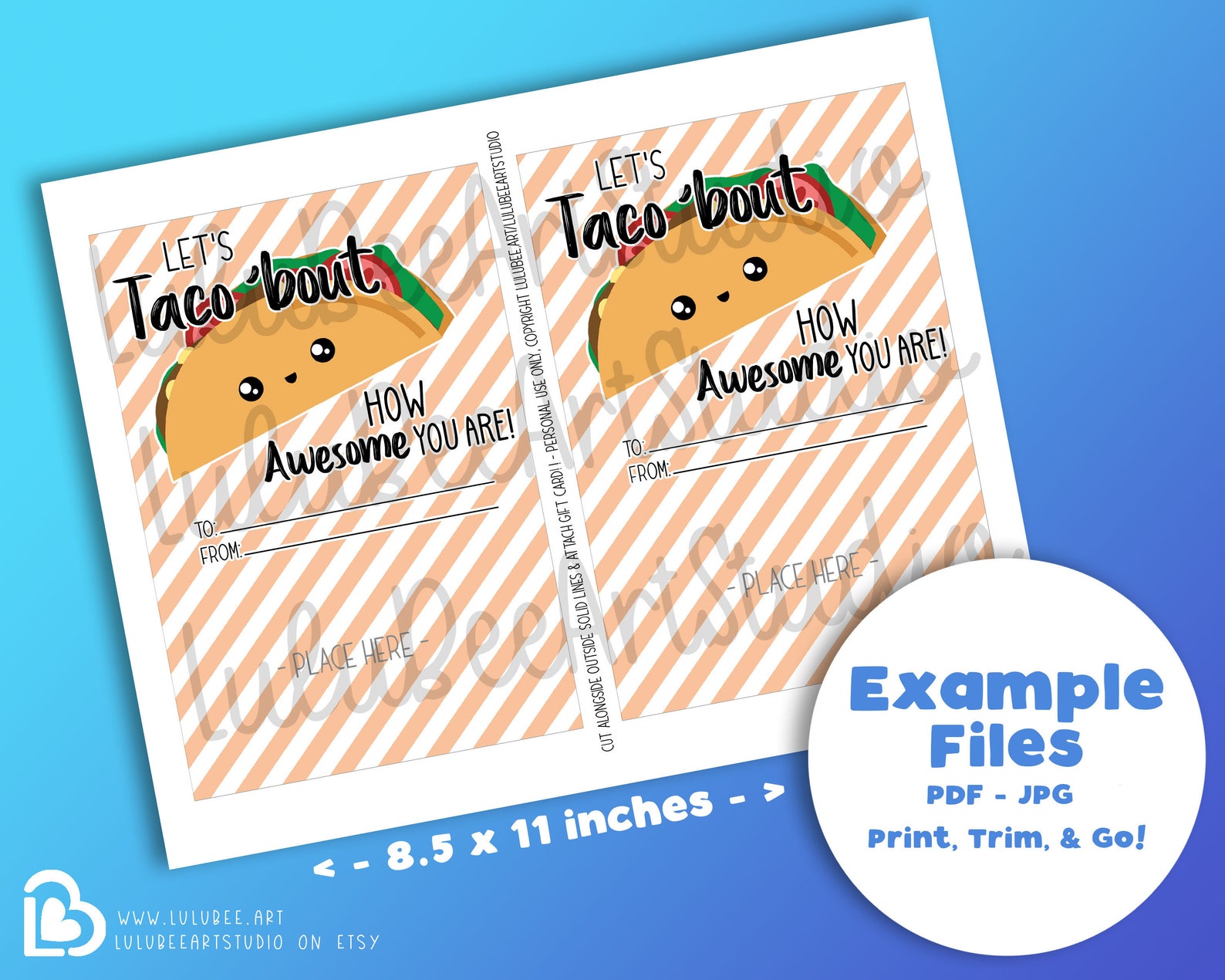 Printable Taco Gift Card Holder Taco Pun Printable Gift Card | Etsy
