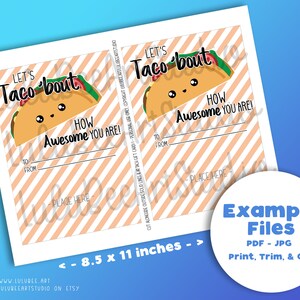Printable Taco Gift Card Holder, Taco Pun, Printable Gift Card Holder ...