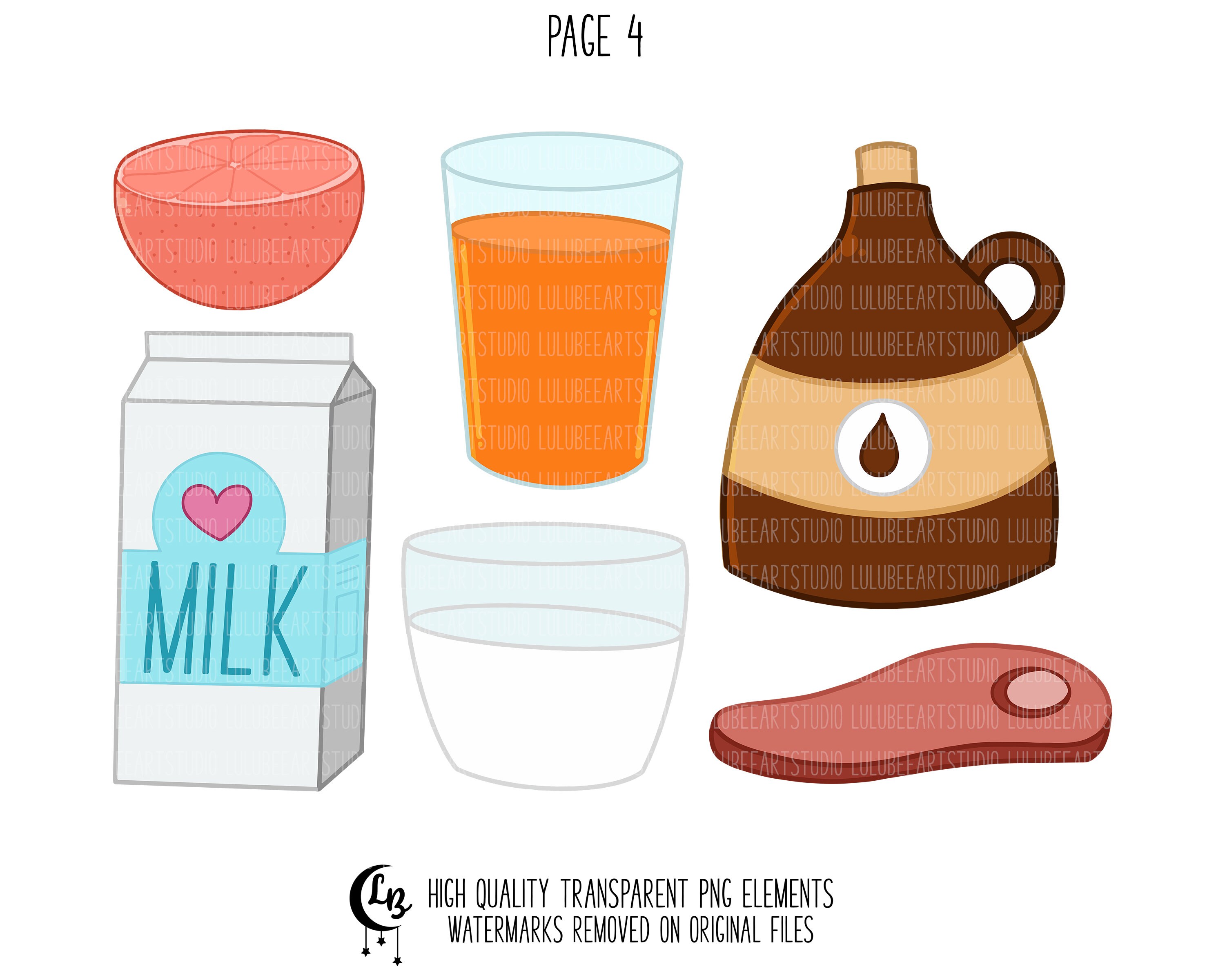 Breakfast Clipart Breakfast Food Graphics Morning Meal - Etsy