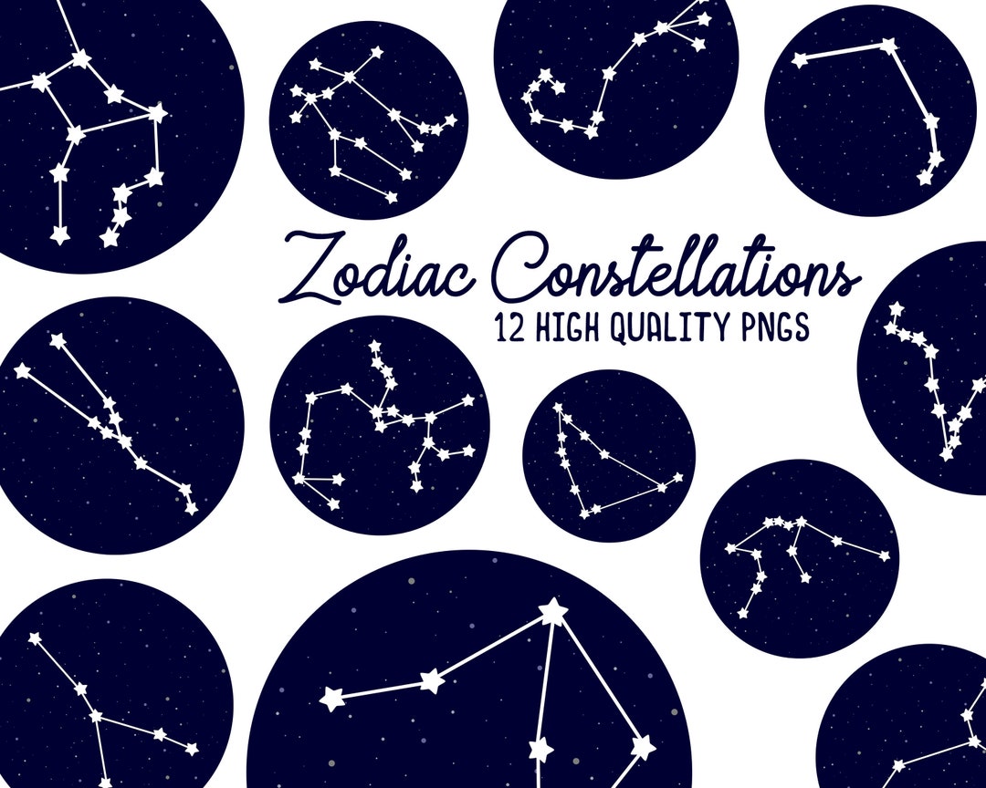 Zodiac Constellation Clipart: Celestial Art Bundle (digital Download ...