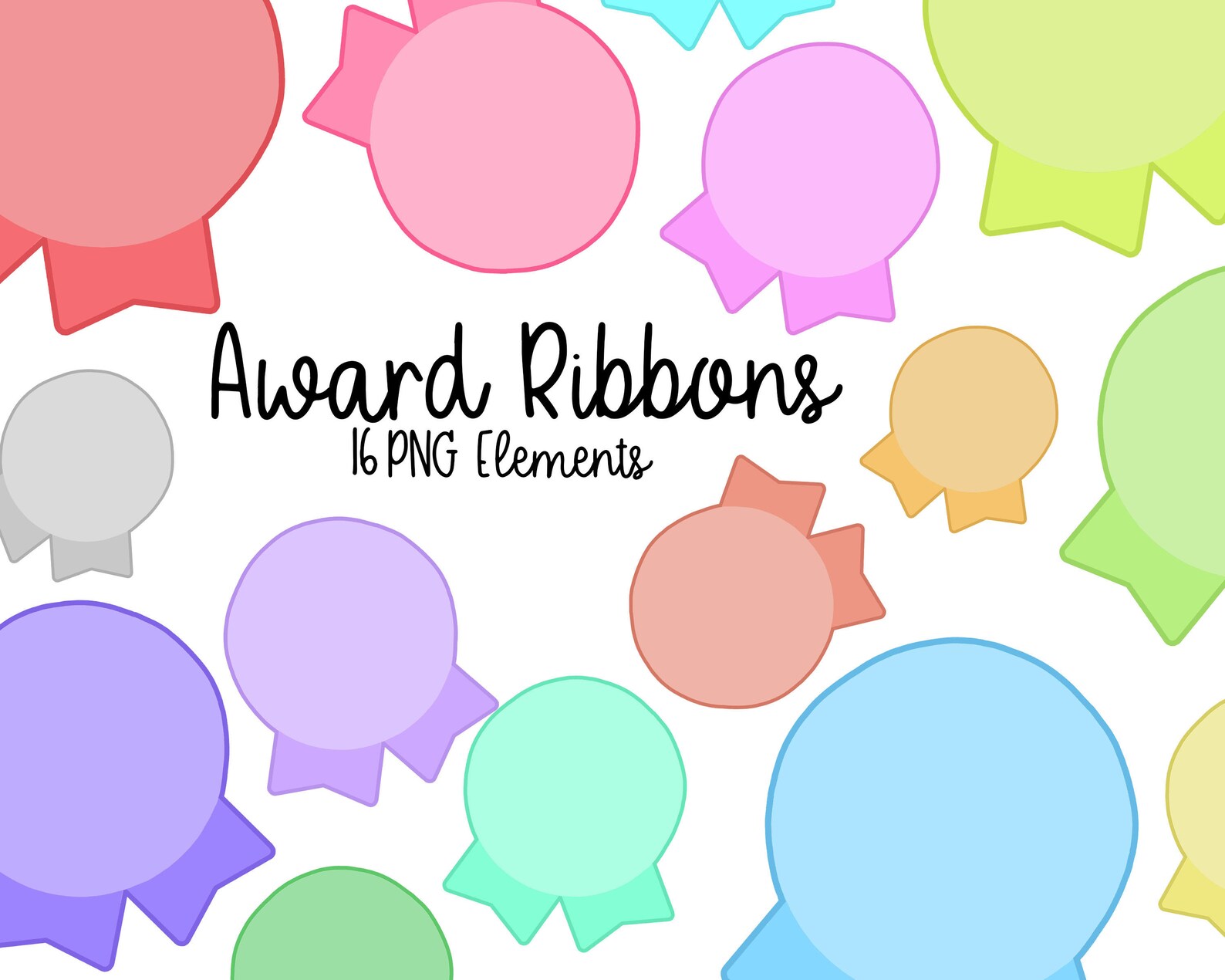 Award Ribbon Graphics Cute Ribbon Clipart Digital Instant - Etsy