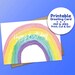 Printable Watercolor Rainbow Happy Birthday Greeting Card, Rainbow ...