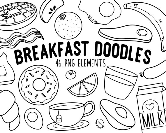 Clipart Breakfast Black And White