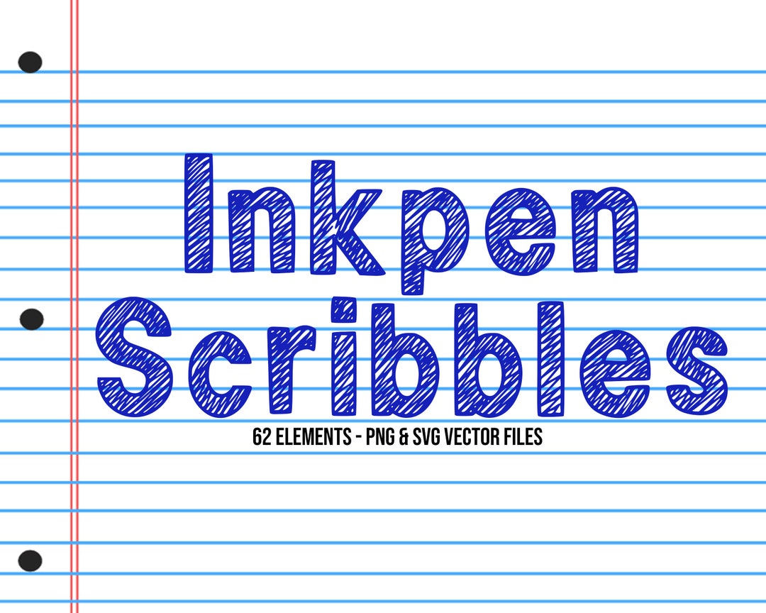 Inkpen Scribbles Hand Drawn Alphabet Clipart Set, Scribble Letters ...