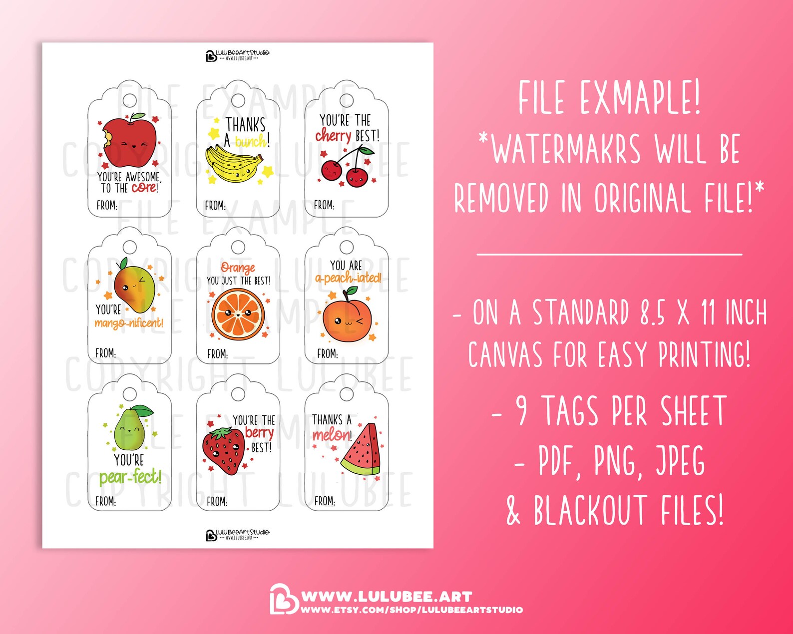 Printable Thank You Pun Gift Tags Employee Appreciation - Etsy