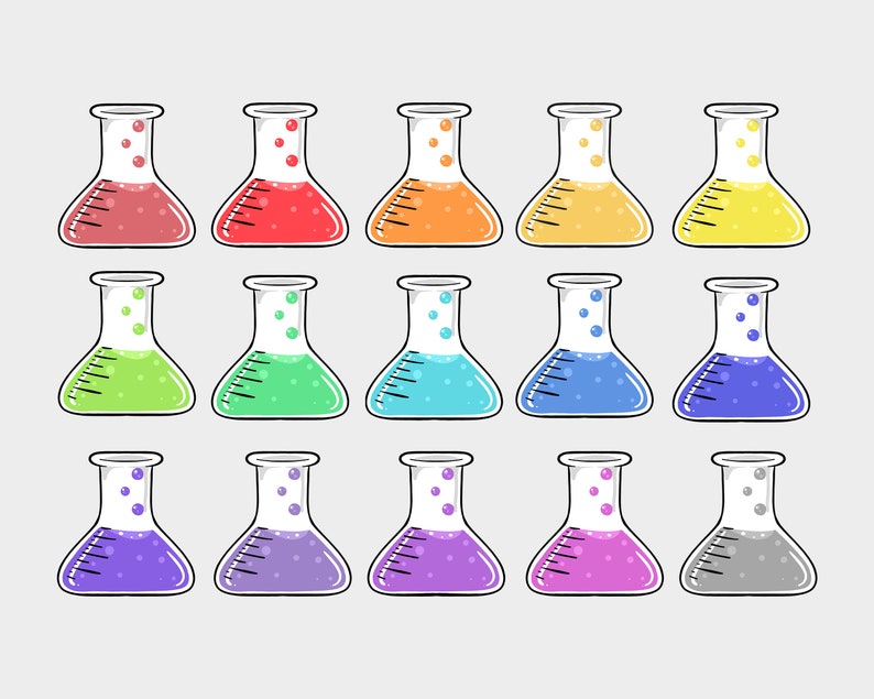 Beakers Clipart Science Graphics Laboratory Science Class - Etsy