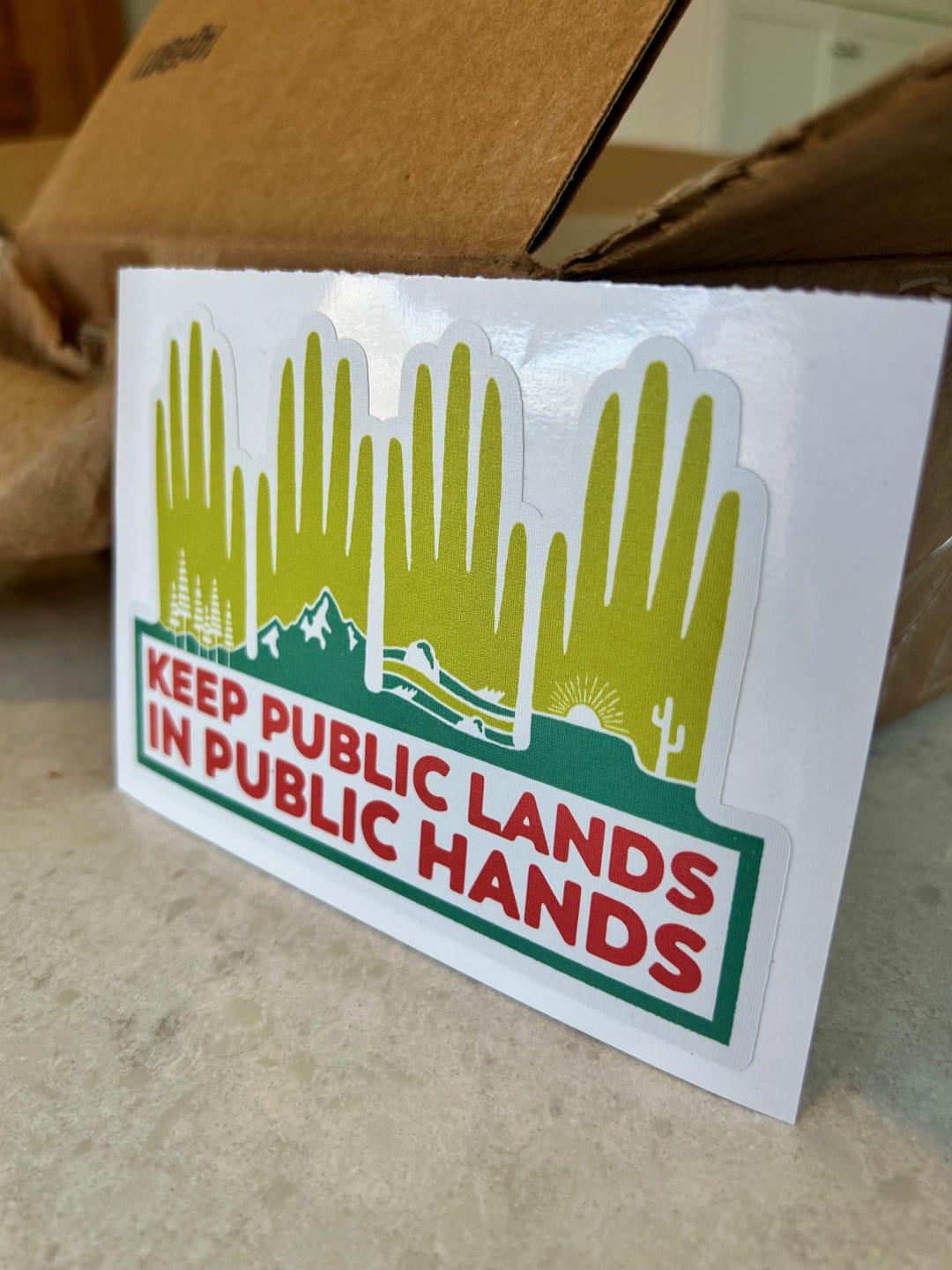 Keep Public Lands in Public Hands Bumper Sticker - Lime Green and ...