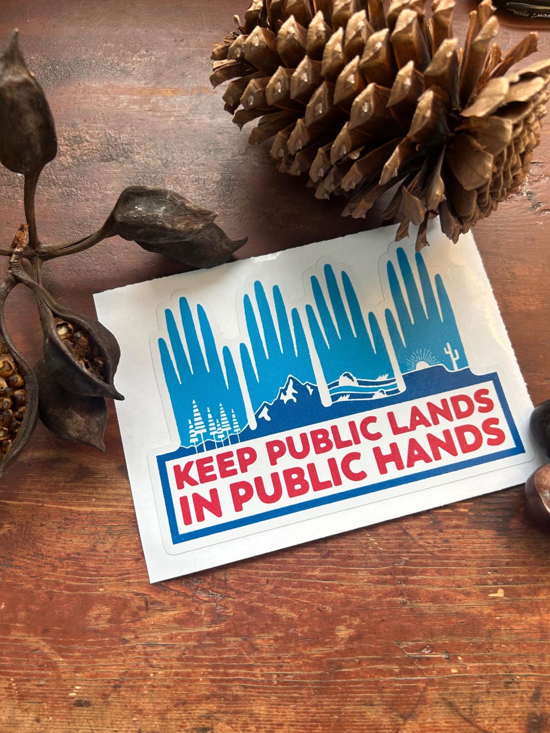 Keep Public Lands in Public Hands Bumper Sticker - Blue and Red - Etsy