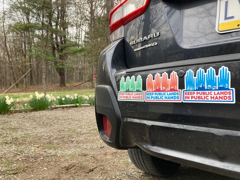 Keep Public Lands in Public Hands Bumper Sticker - Blue and Red - Etsy