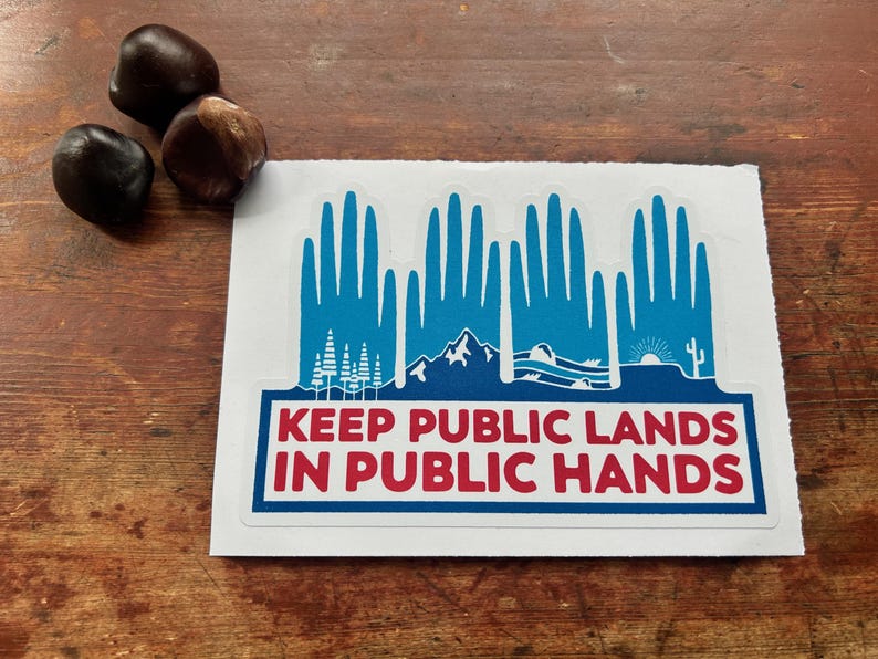 Keep Public Lands in Public Hands Bumper Sticker - Blue and Red - Etsy