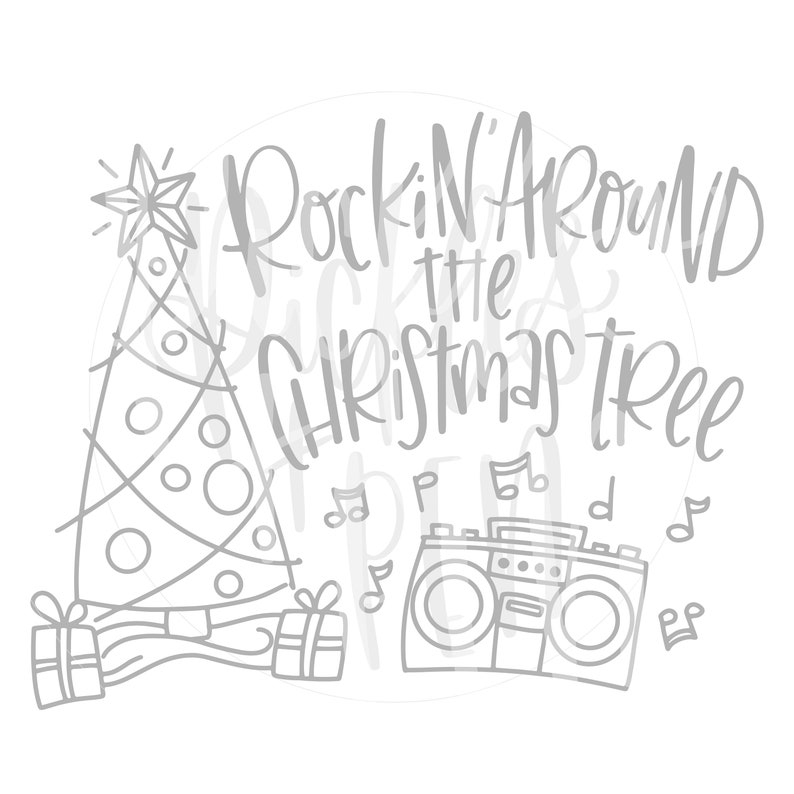 Christmas Tree Svg Christmas Song Svg Rocking Around the - Etsy