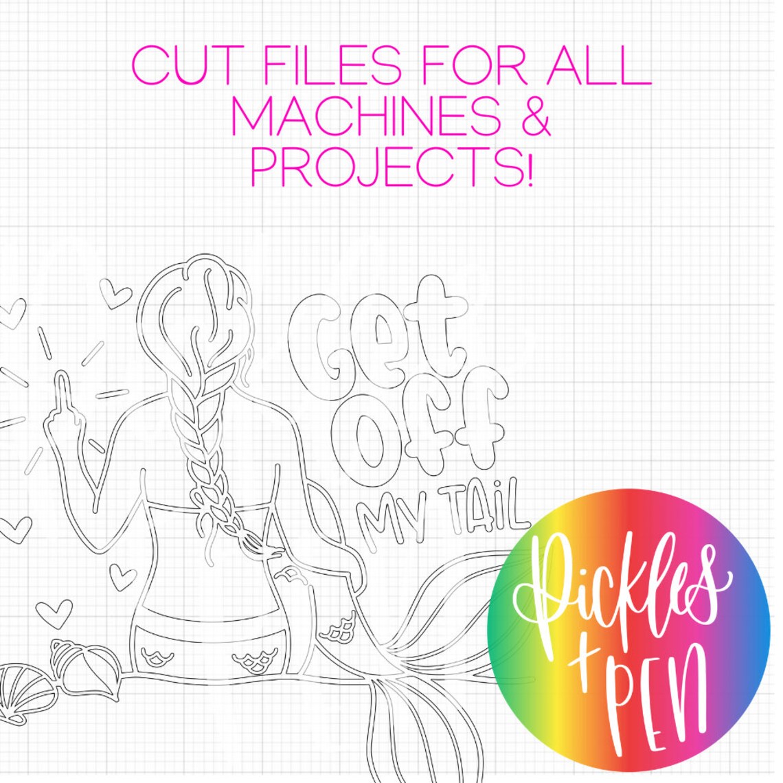 Mermaid middle finger svg get off my tail funny beach | Etsy