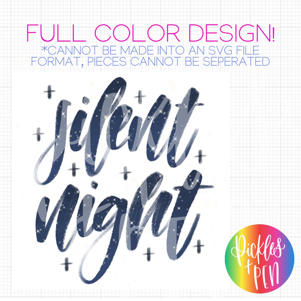 Silent Night Clipart Full Color Png Stars Png | Etsy