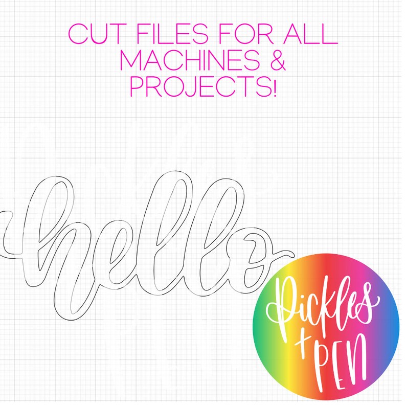 Hello Cut File Hand Lettered Hello One Dollar Cut File - Etsy