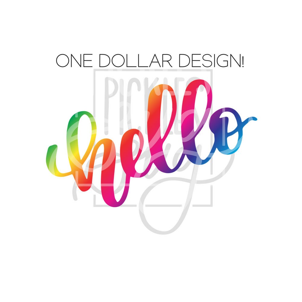 Hello Cut File Hand Lettered Hello One Dollar Cut File | Etsy