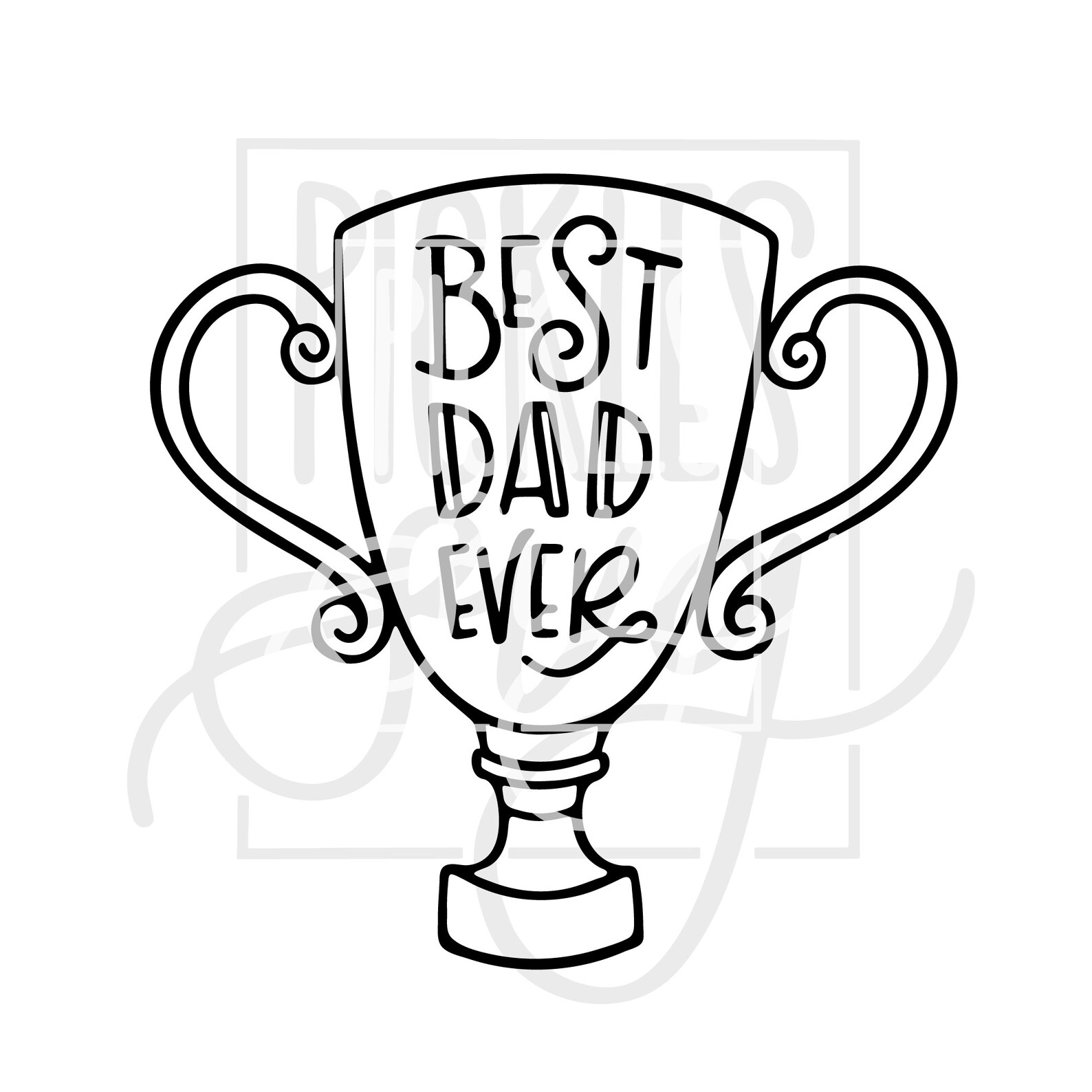 Fathers Day Cut File Best Dad Ever Trophy SVG Fathers | Etsy