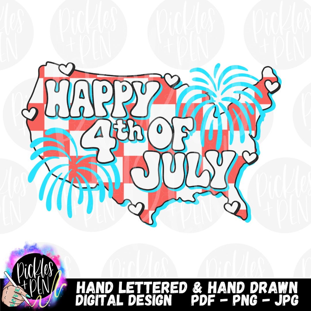 Happy 4th of July Checkered Usa Design Fourth of July Card Clipart ...