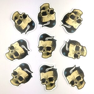 Cute Skull Vinyl Sticker, Halloween Sticker, Skull Gloss Sticker ...