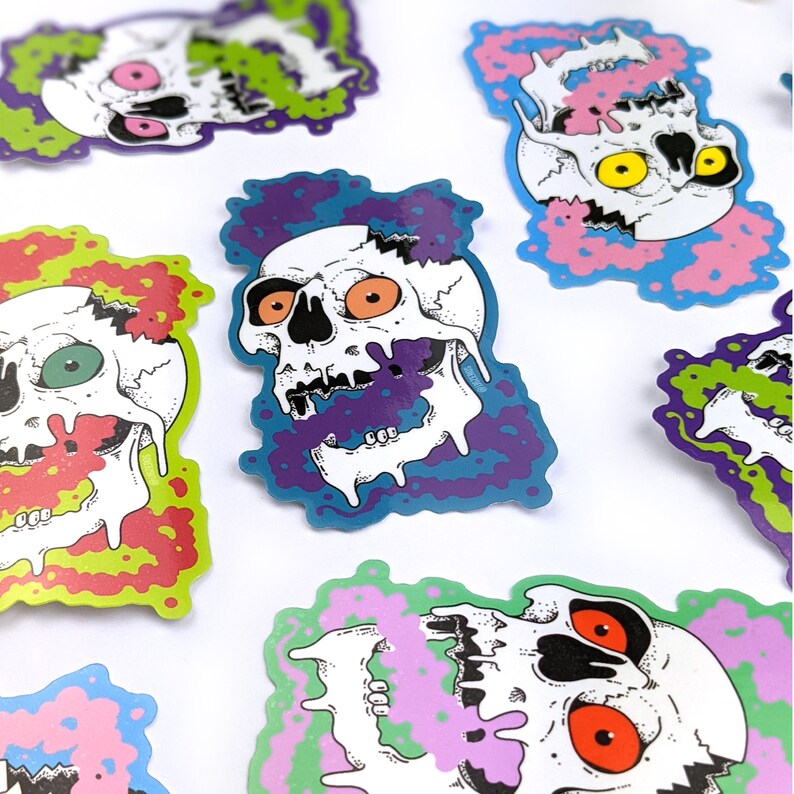 POSCA Skull Vinyl Sticker Colourful Skull Sticker Gloss - Etsy