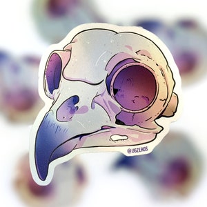 Holo Bird Skull Vinyl Sticker Animal Skull Sticker Skull - Etsy